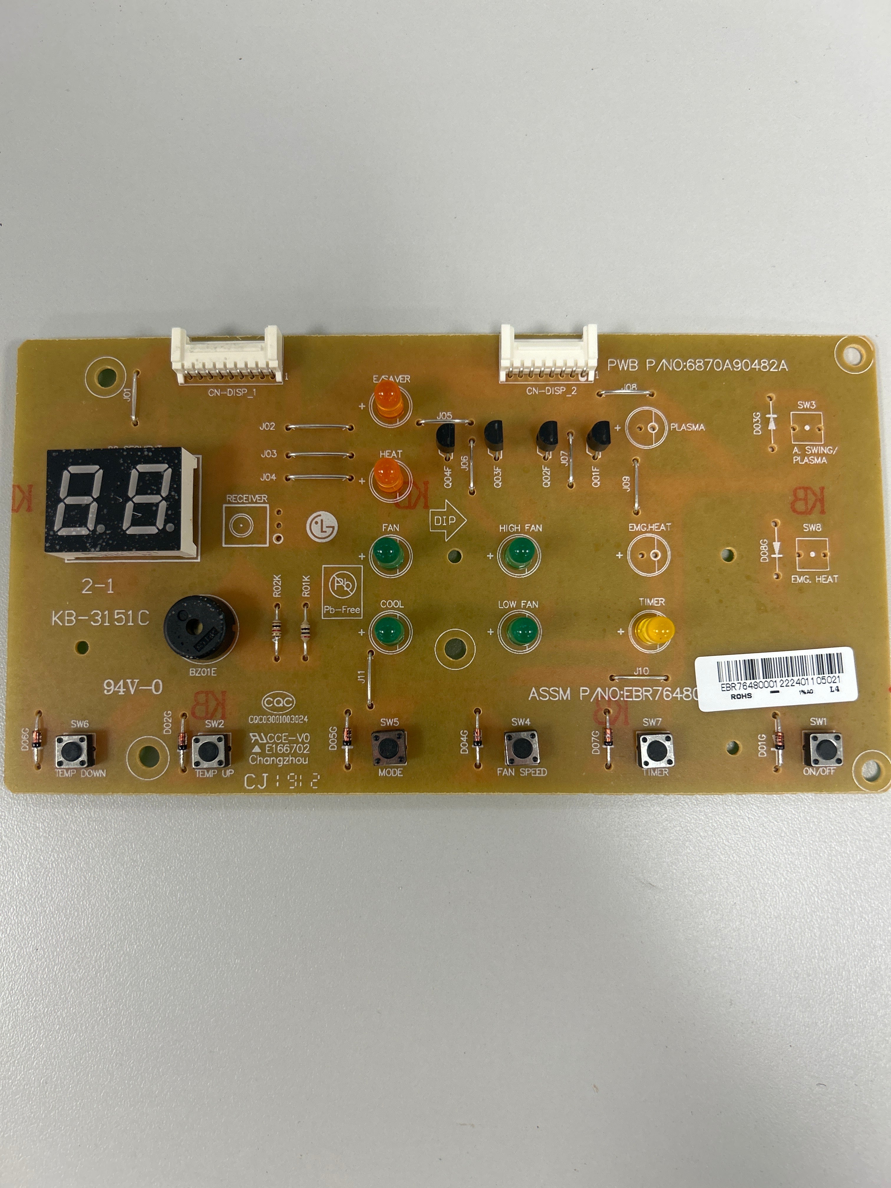 EBR76480001 - LG PCB Assembly, Display – RapidHVACParts