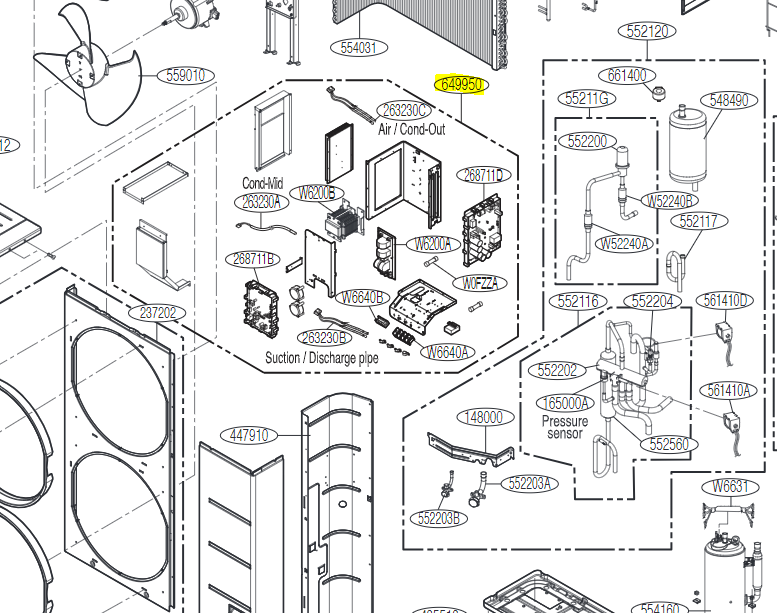 ABQ77442310 - LG Case Assembly, Control Box - LMU Series - 649950 ...